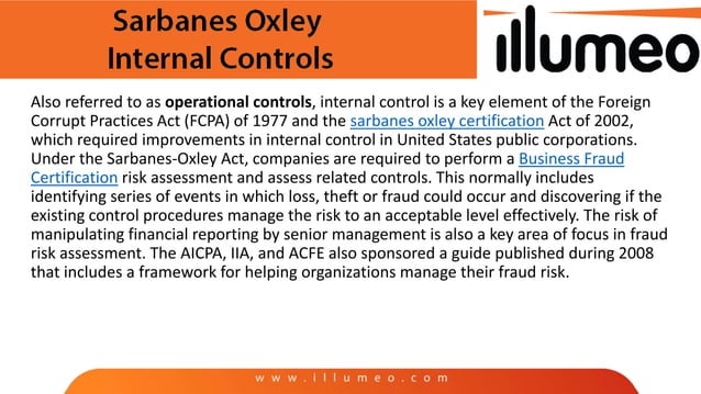 Sarbanes oxley internal controls | PPT