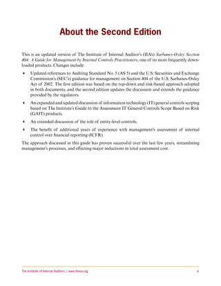 SOX Section 404 A Guide for Management | PDF