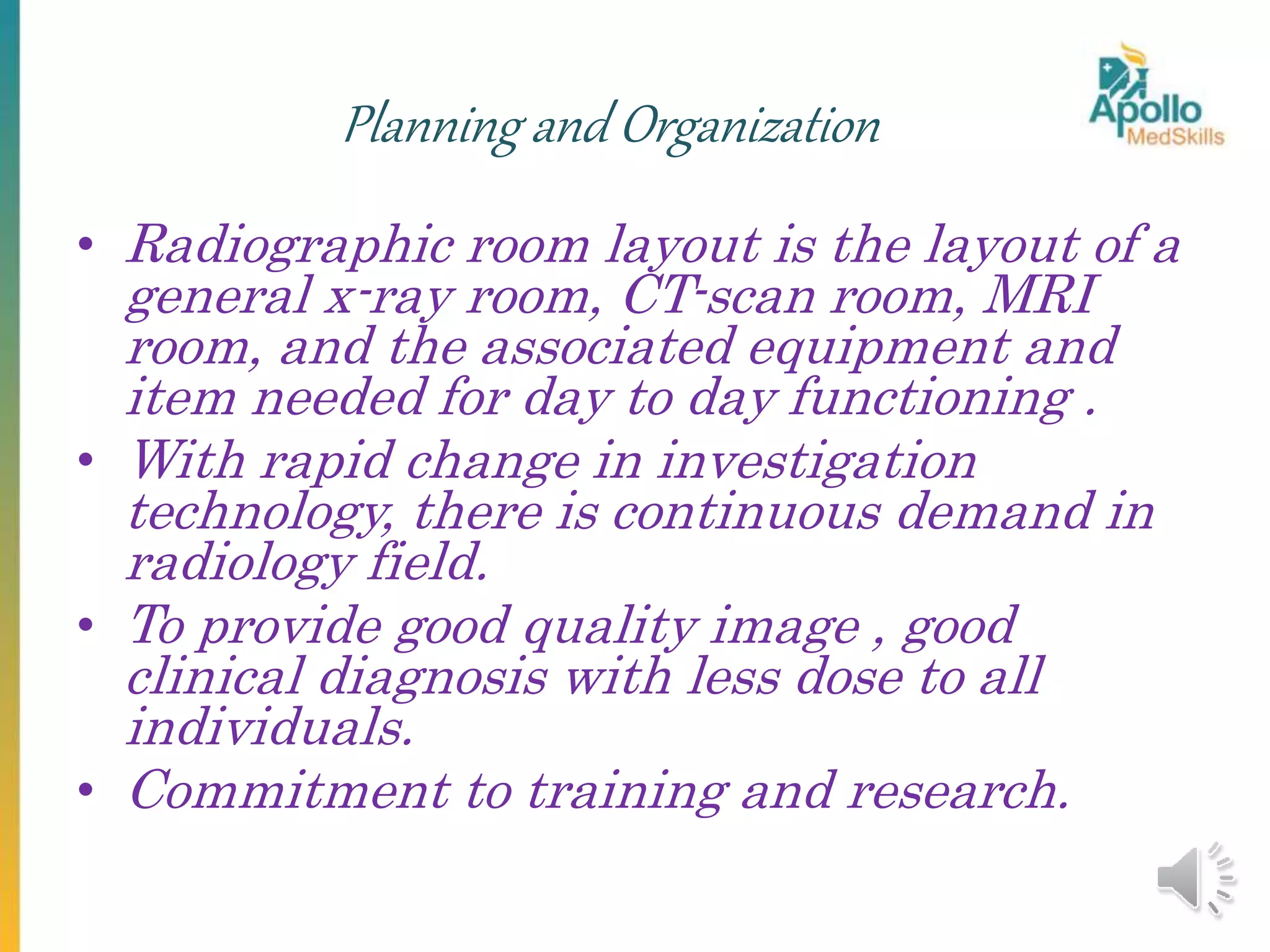 Planning and organization of Radiology Department | PPTX