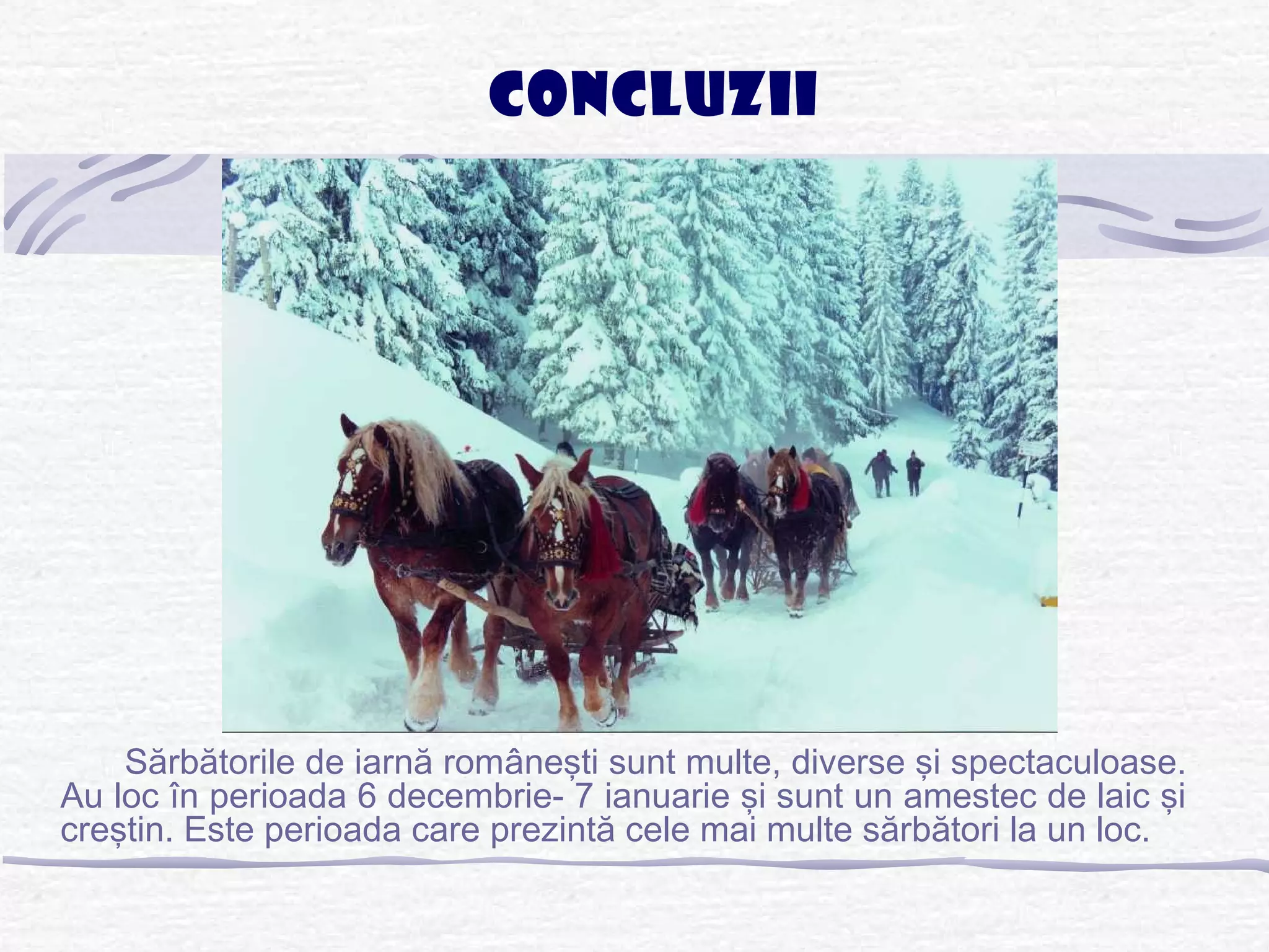 Sarbatorile de iarna la romani | PPT