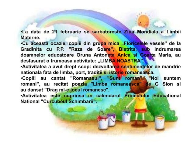 Sarbatorim limba materna gpp raza de soare | PPT