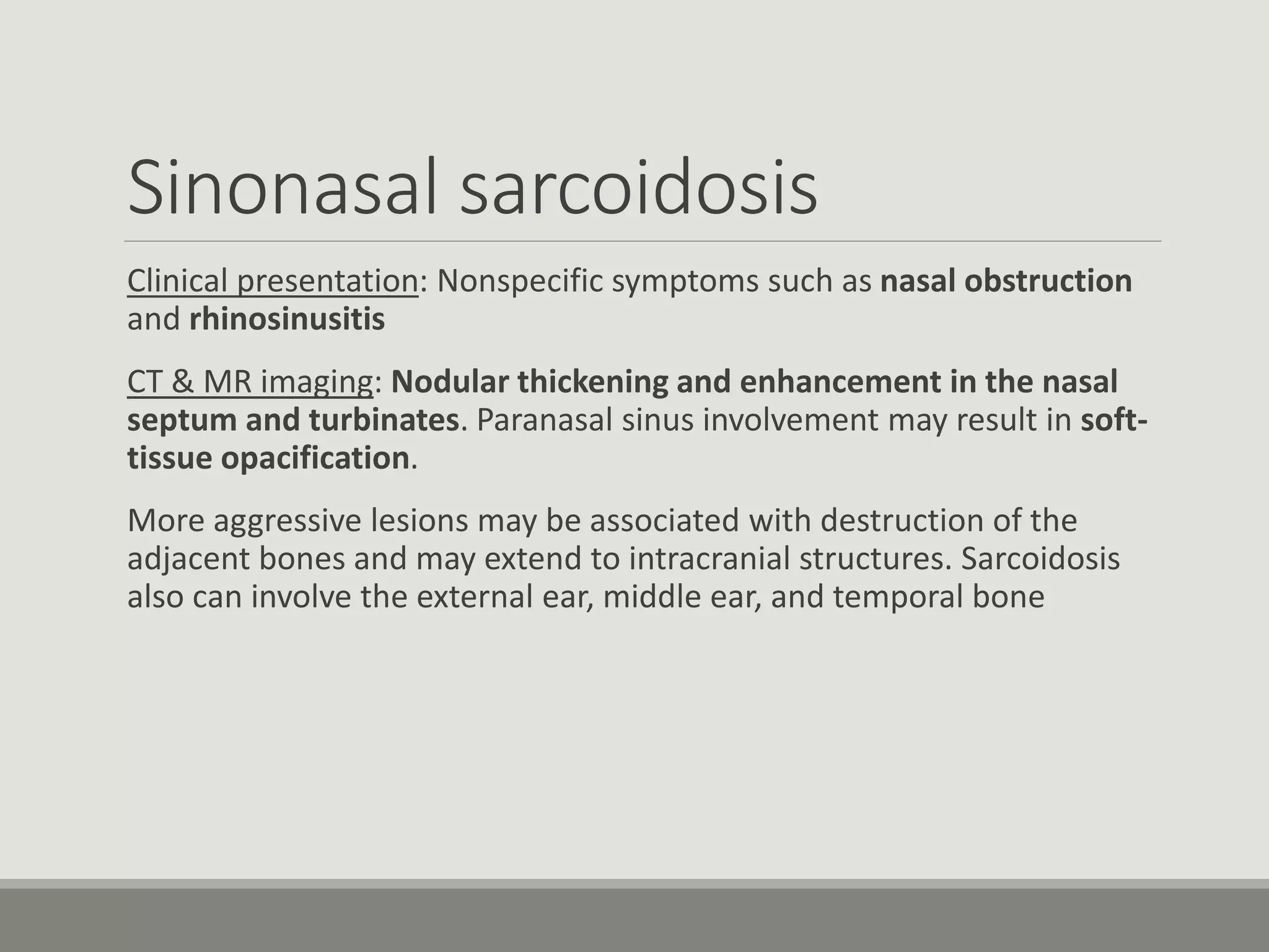 Sarcoidosis from head to toe: What the radiologist needs to know | PPTX