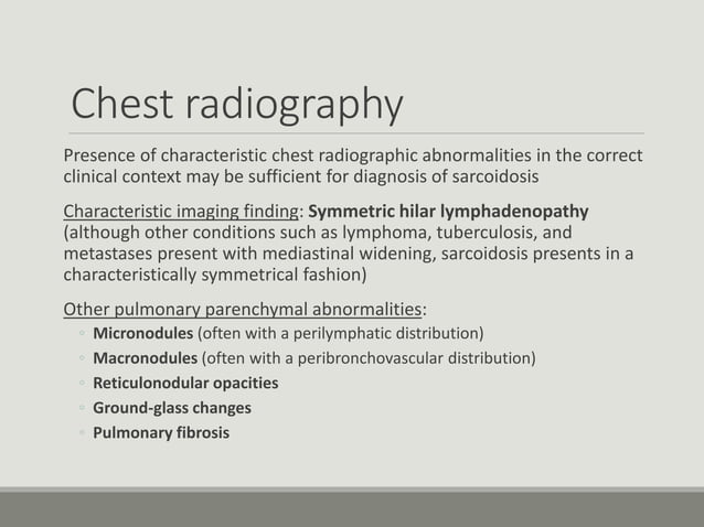 Sarcoidosis from head to toe: What the radiologist needs to know | PPT