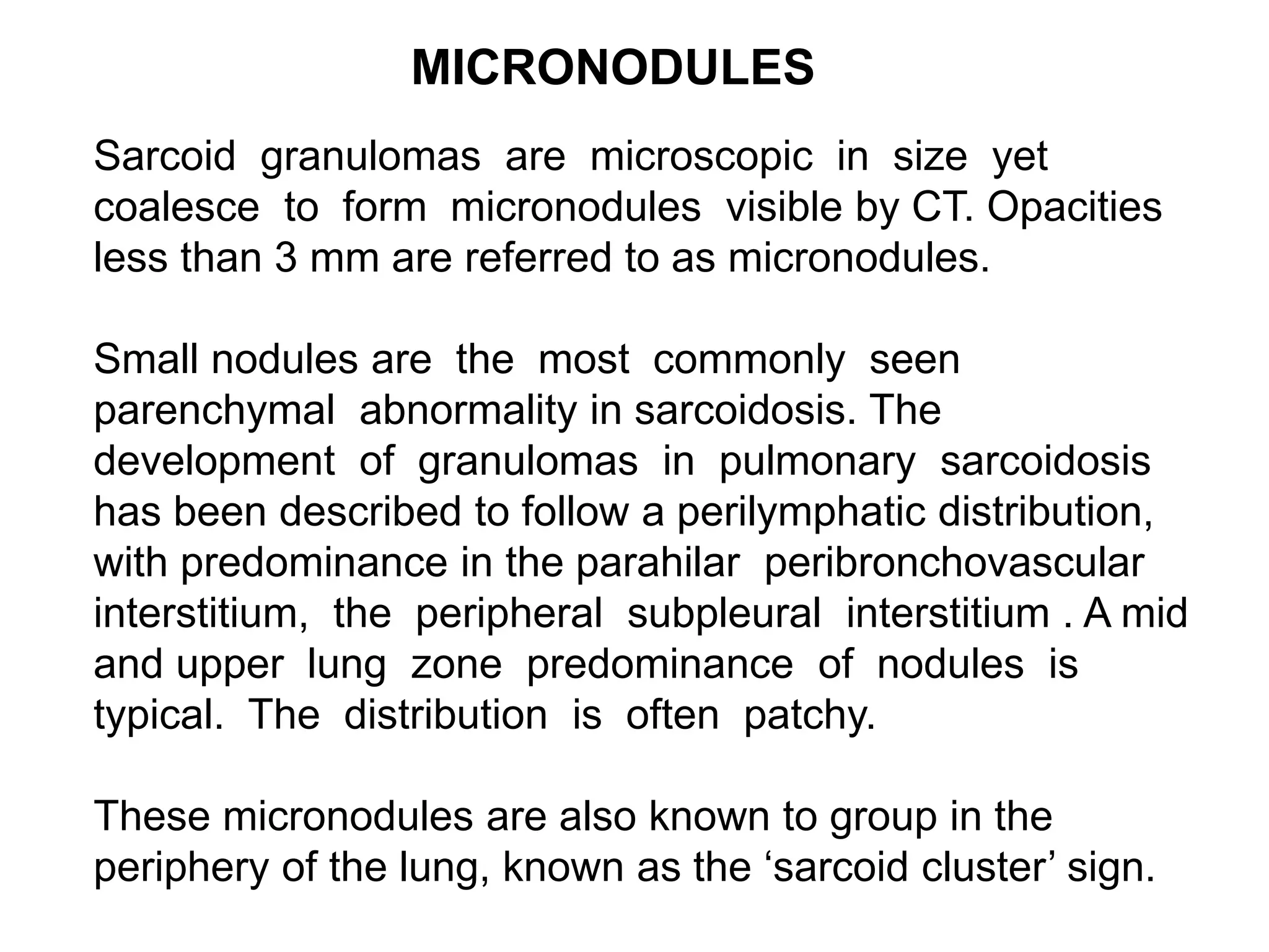 sarcoidosis chest xray and hrct findings | PPTX