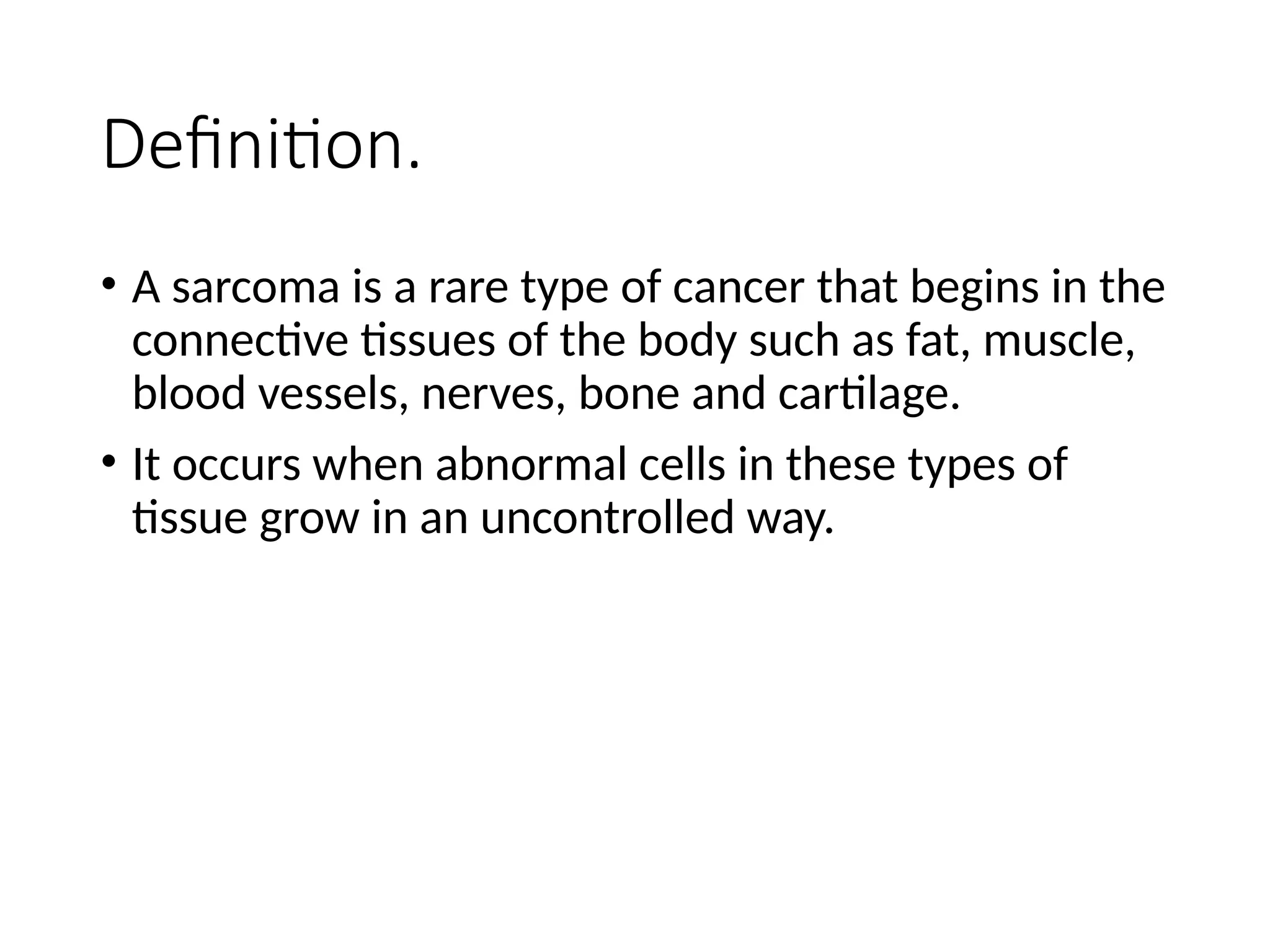 SARCOMA types and categories path. Docu | PPTX