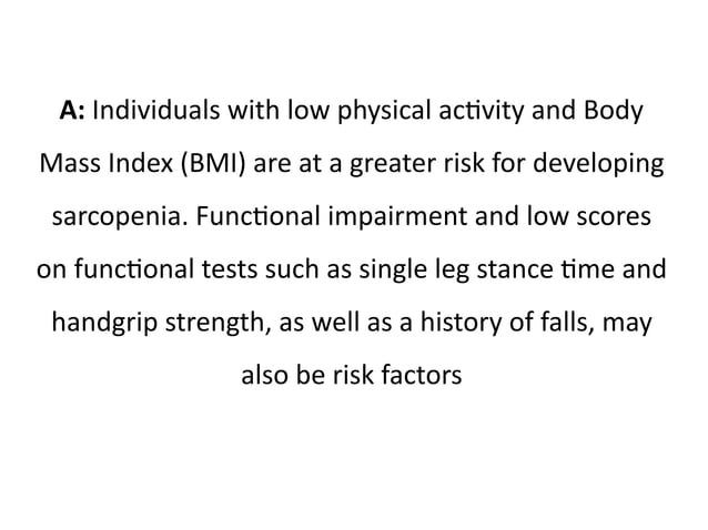 What Is Sarcopenia? Summary, Exercise & Guidelines | PPT