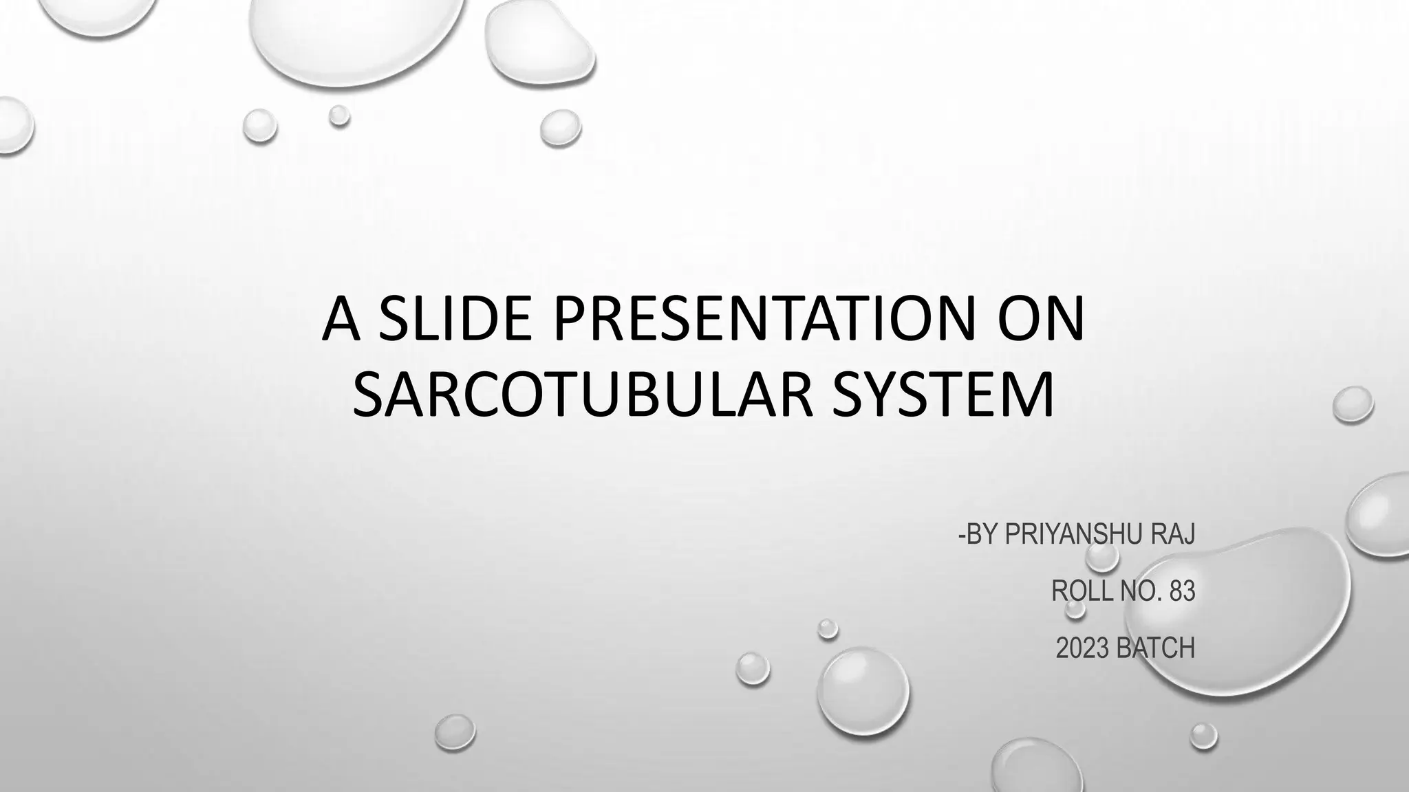 Sarcotubular System... presentation on.. | PPTX