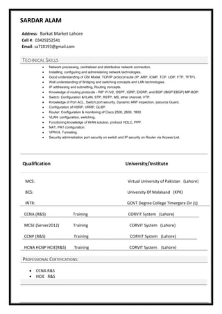 Sardar alam cv pdf | PDF