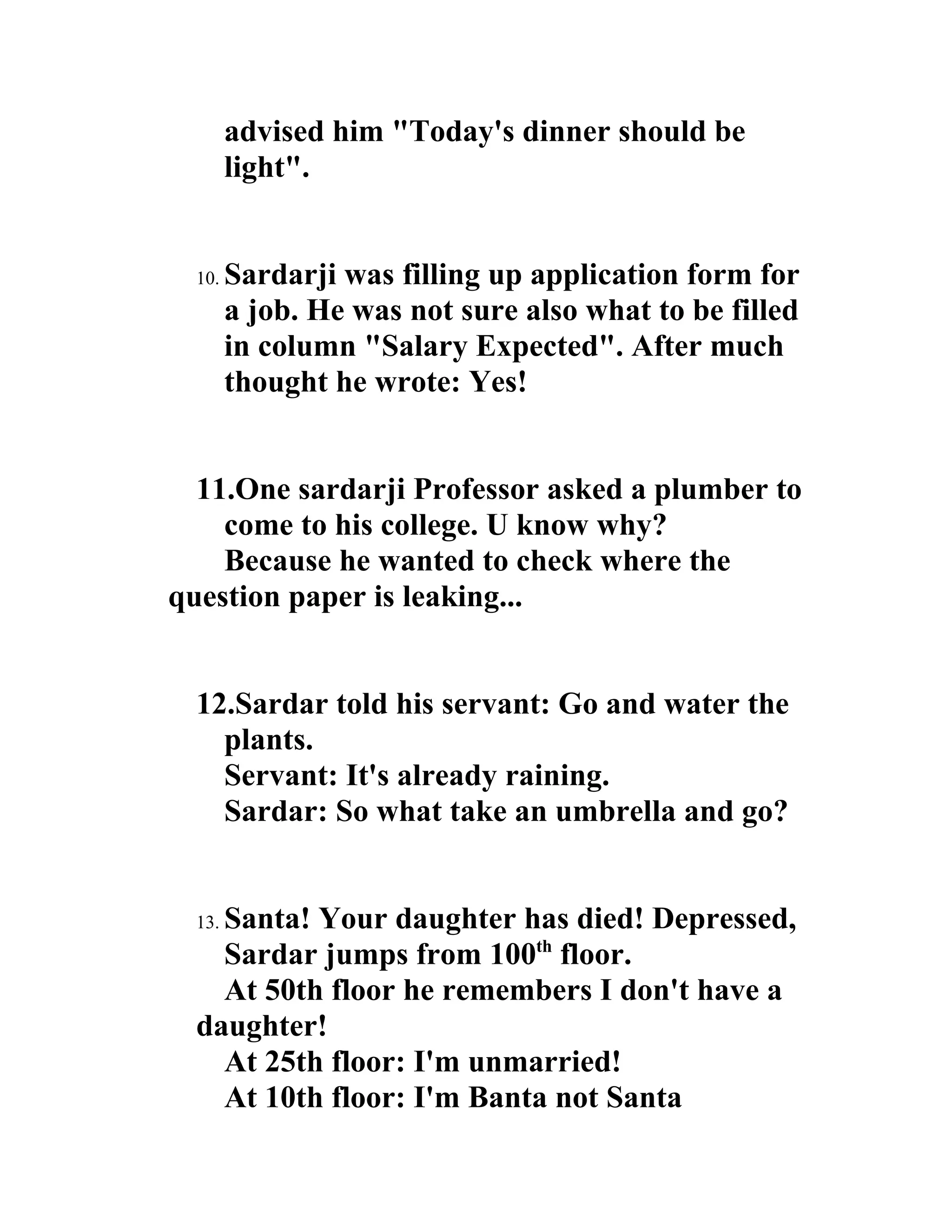 Sardarji's jokes | PDF