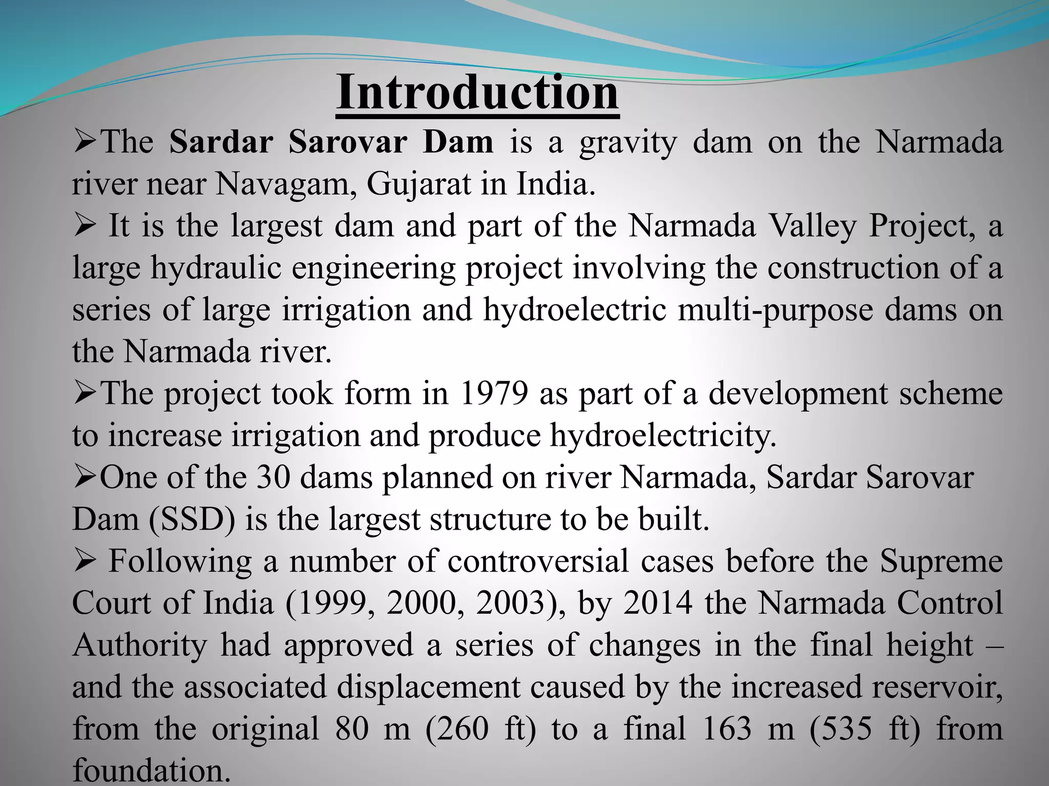 Sardar sarovar dam project | PPTX