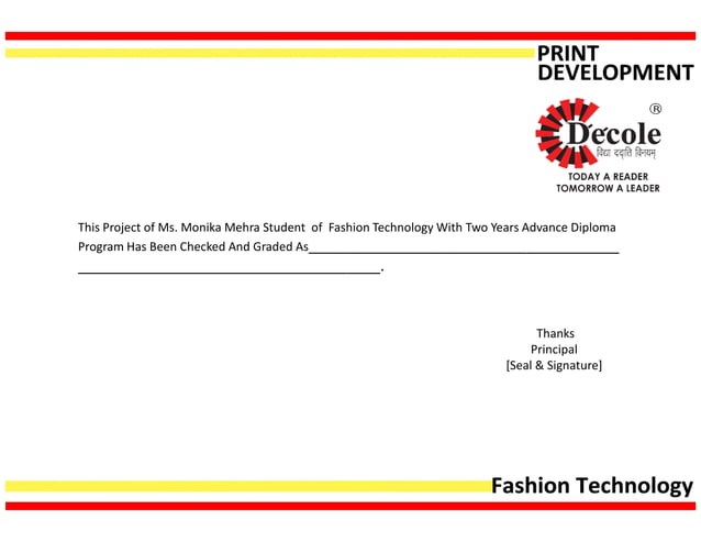 Monika Mehra, Fashion Design ,Dezyne E'cole College | PDF