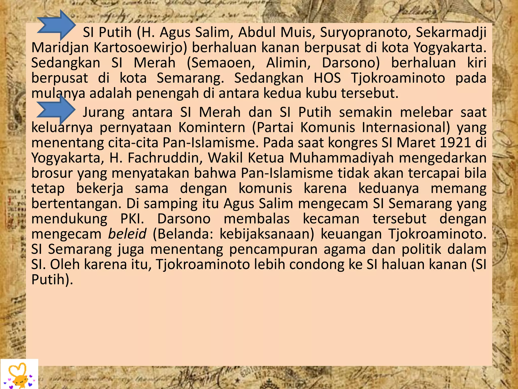 Sejarah - Organisasi Nasional Indonesia (SAREKAT ISLAM) | PPTX