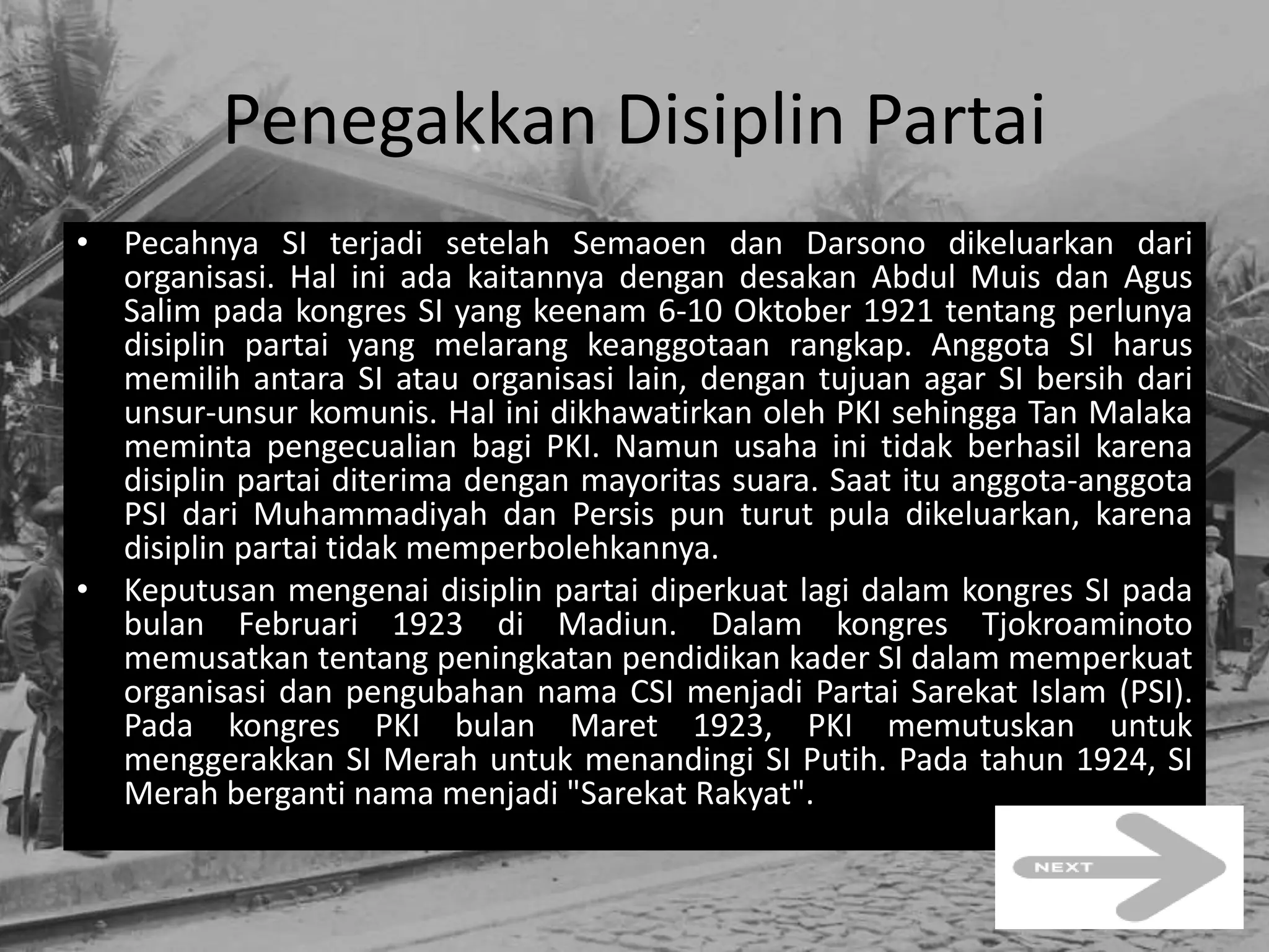 Sejarah - Organisasi Nasional Indonesia (SAREKAT ISLAM) | PPTX