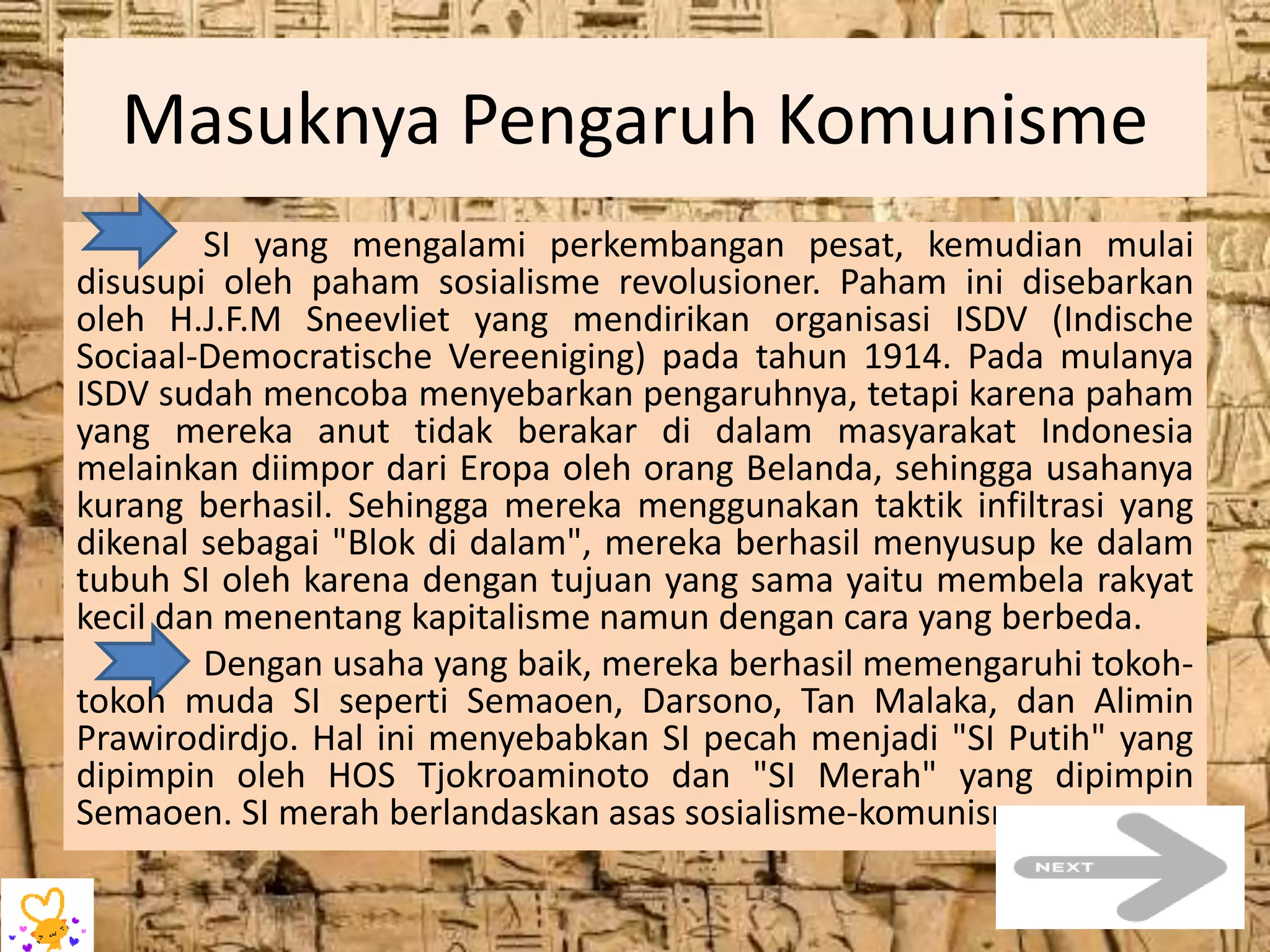 Sejarah - Organisasi Nasional Indonesia (SAREKAT ISLAM) | PPTX