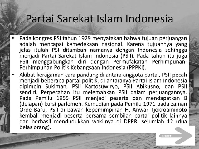 Sejarah - Organisasi Nasional Indonesia (SAREKAT ISLAM) | PPTX