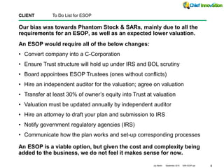 Stock Appreciation Rights (SAR) and Employee Stock Ownership Plan (ESOP ...