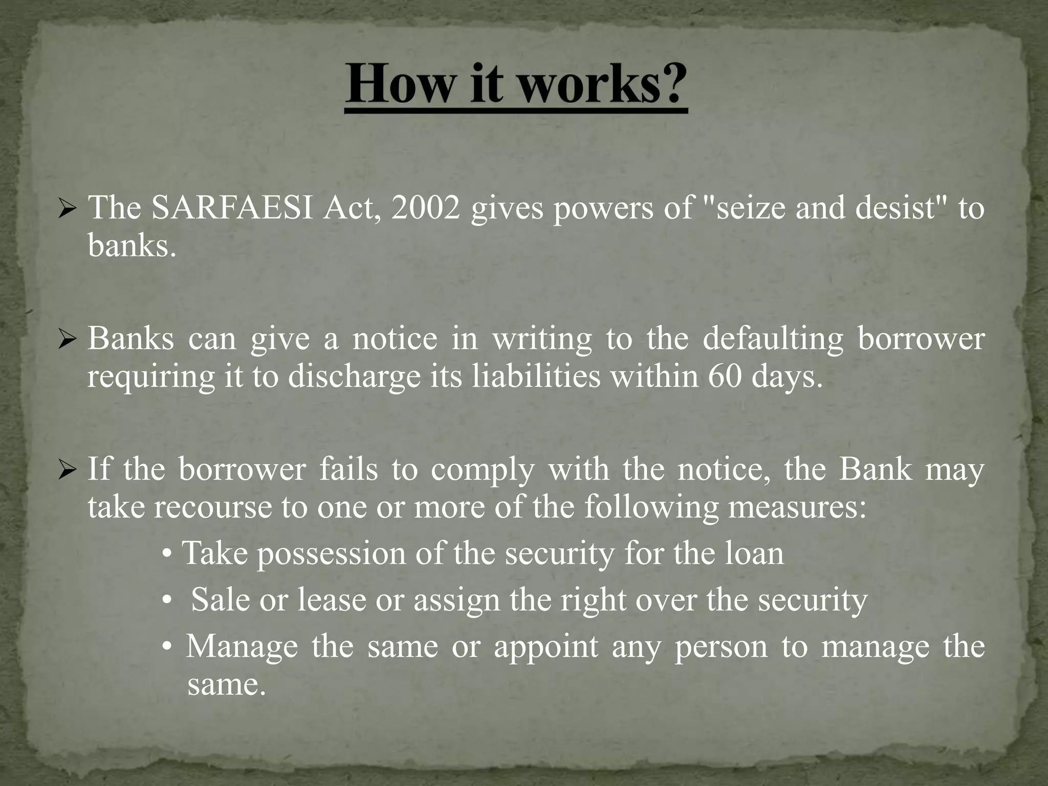 Sarfaesi Act | PPTX
