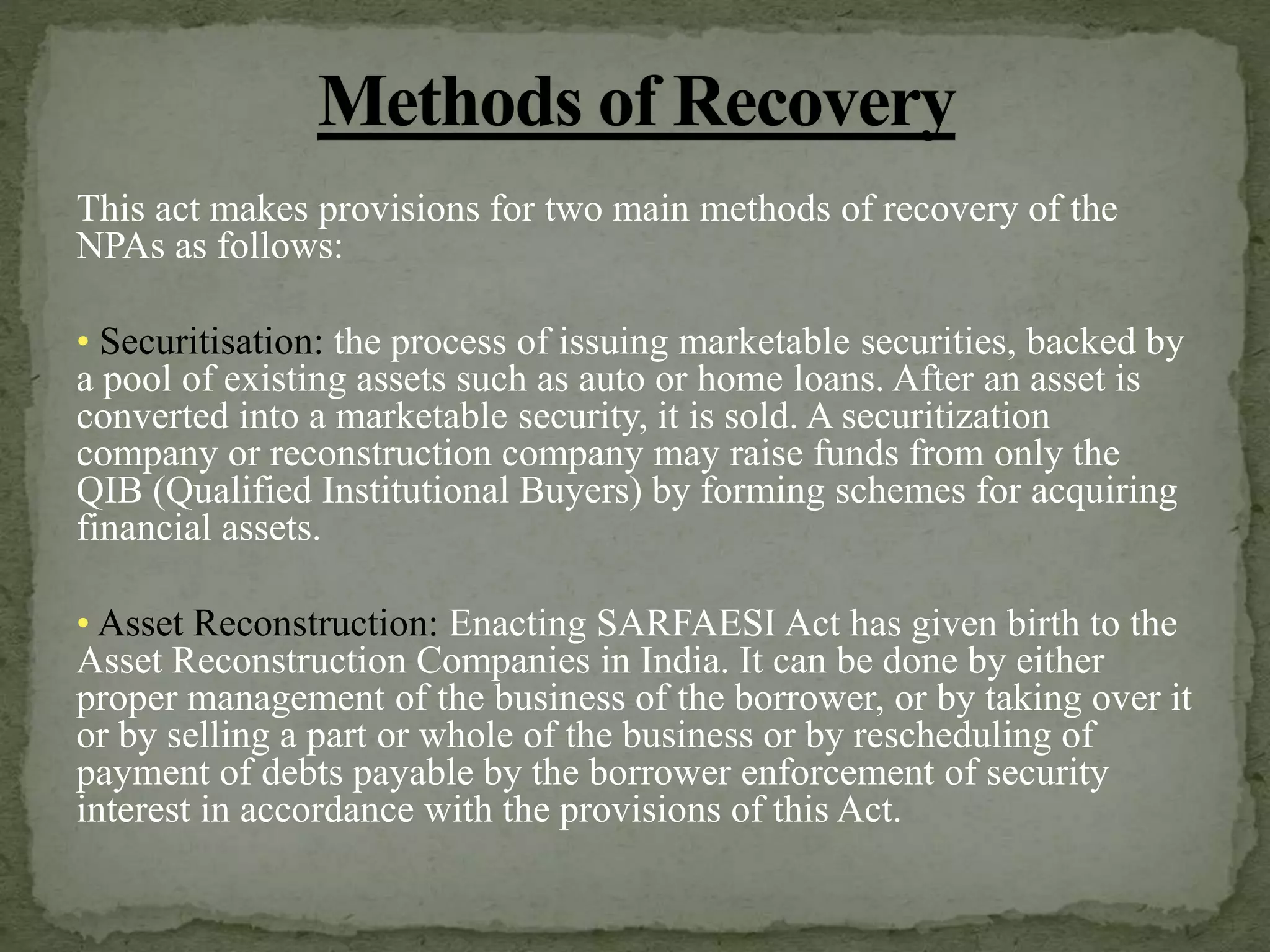Sarfaesi Act | PPTX