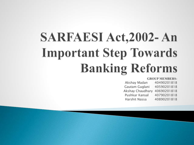 Sarfaesi act ppt | PPTX
