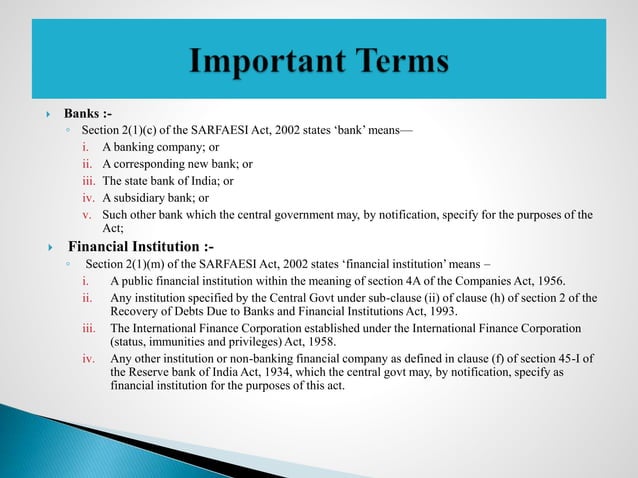 Sarfaesi act ppt | PPTX