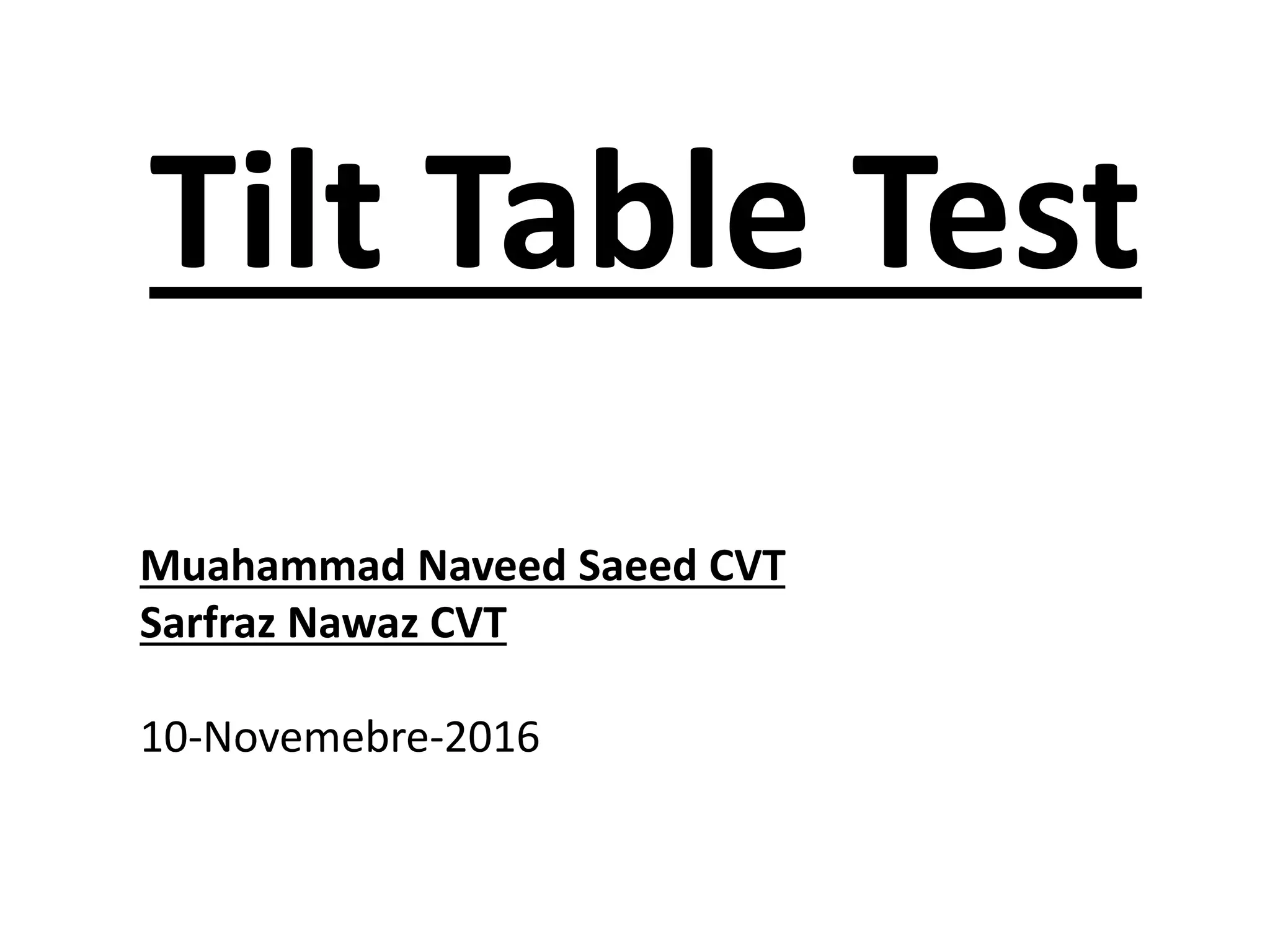 Tilt Table Test | PPTX