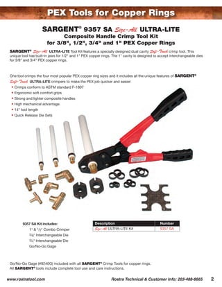 SARGENT Pex Tools Catalog | PDF