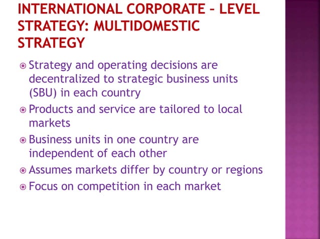 international level strategy | PPT
