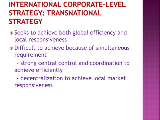 international level strategy | PPT