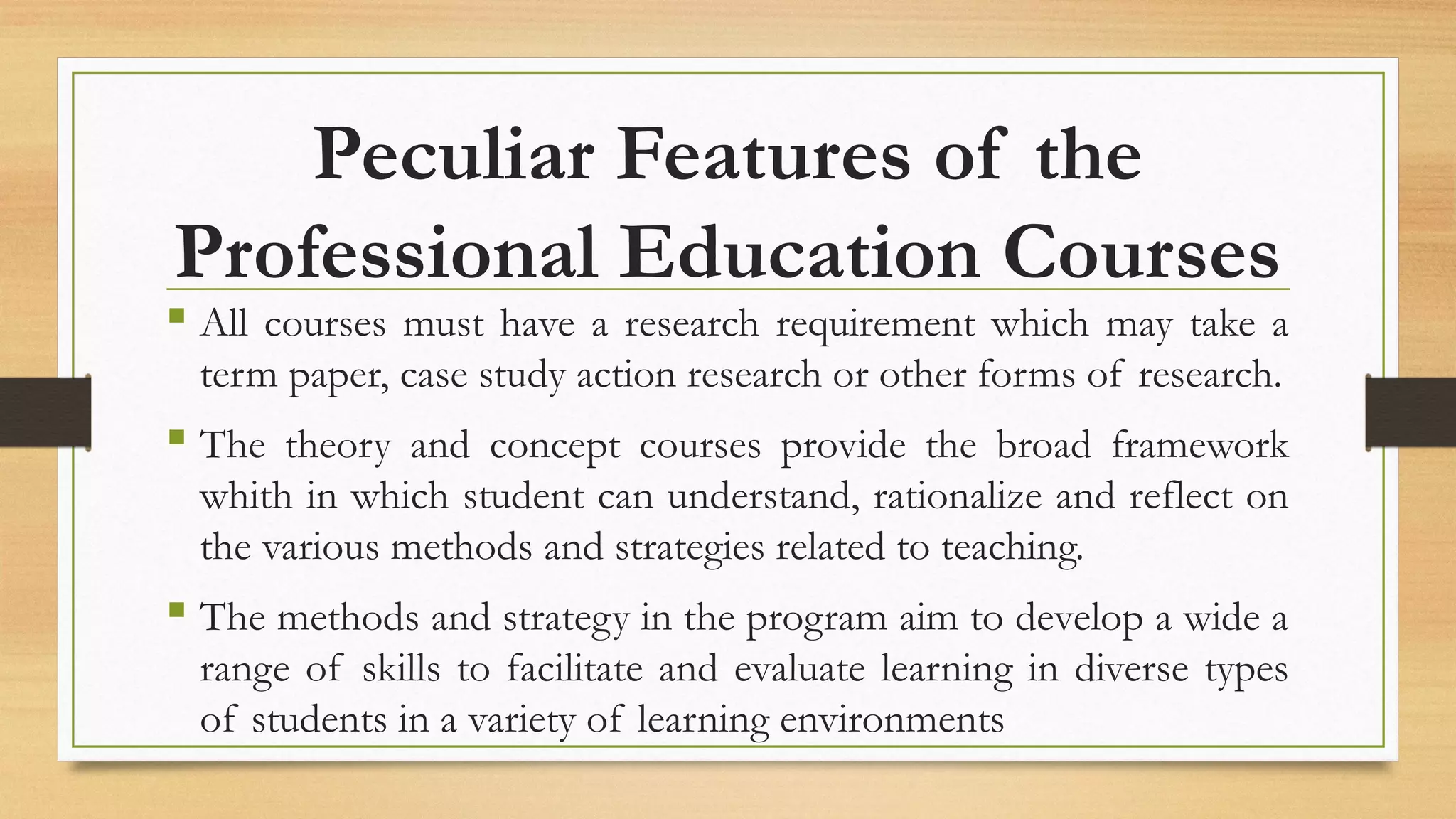 The Curriculum of BSE and BEED | PPT