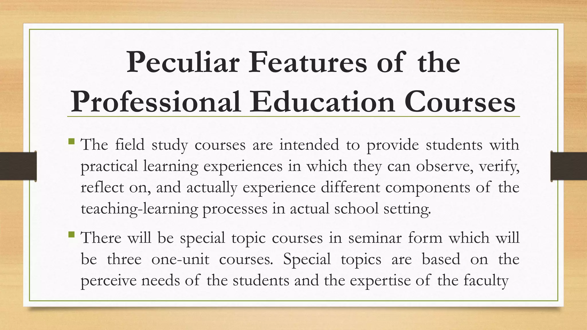 The Curriculum of BSE and BEED | PPT