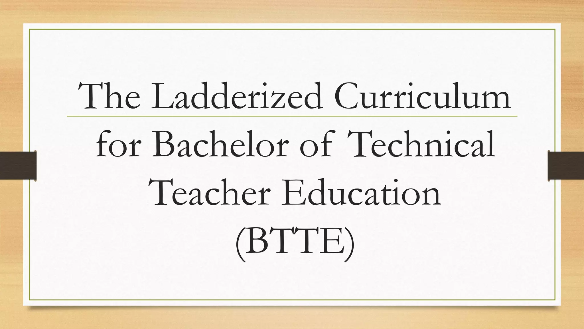 The Curriculum of BSE and BEED | PPT