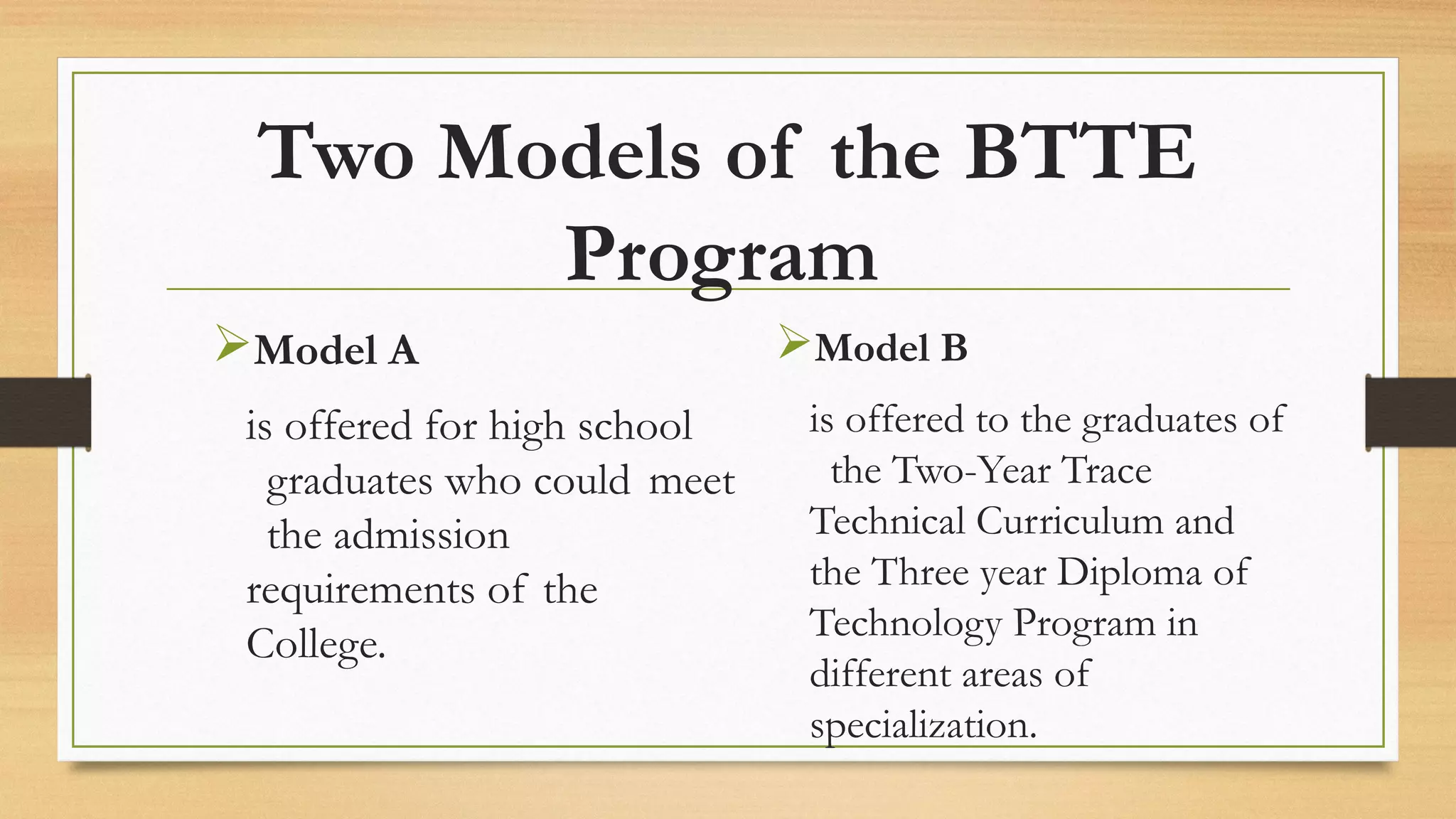 The Curriculum of BSE and BEED | PPT
