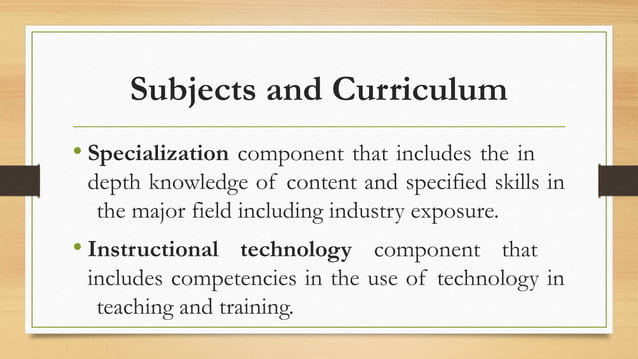 The Curriculum of BSE and BEED | PPT
