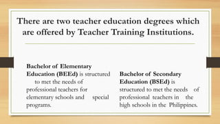 The Curriculum of BSE and BEED | PPT