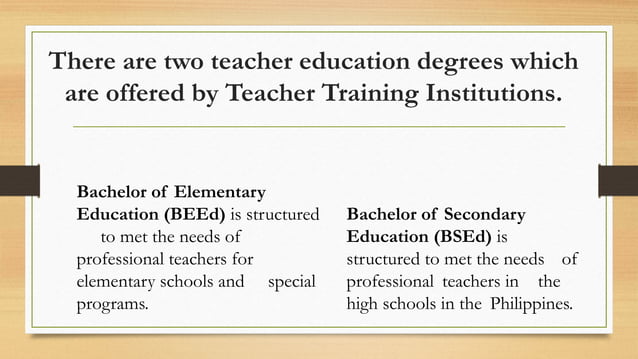 The Curriculum of BSE and BEED | PPT