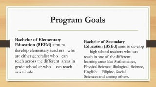The Curriculum of BSE and BEED | PPT