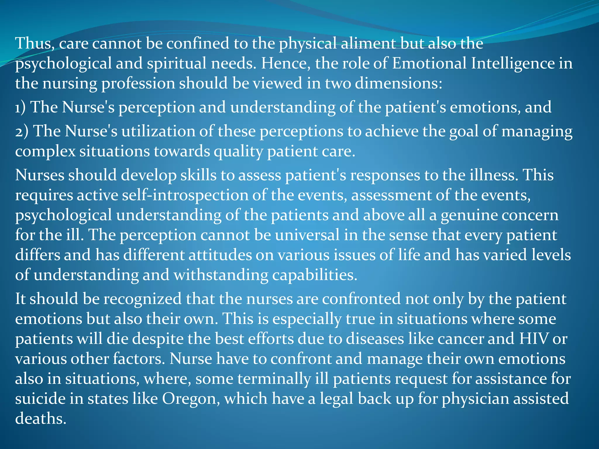 emotional intelligence in nursing | PPTX