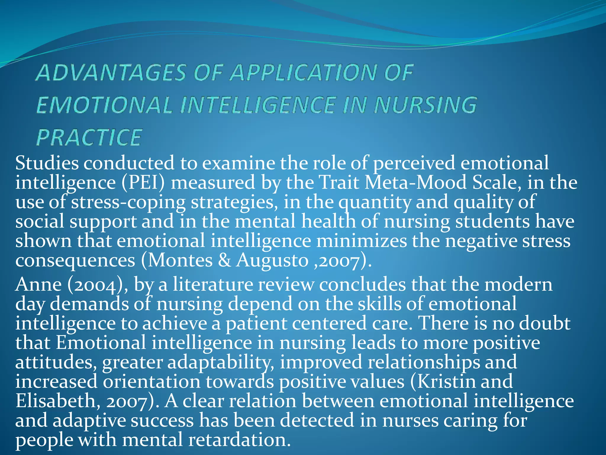 emotional intelligence in nursing | PPTX