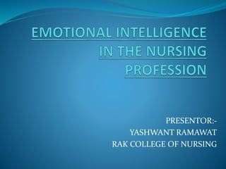 emotional intelligence in nursing | PPTX