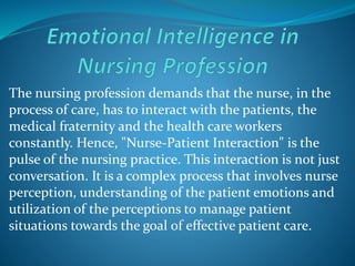 emotional intelligence in nursing | PPTX