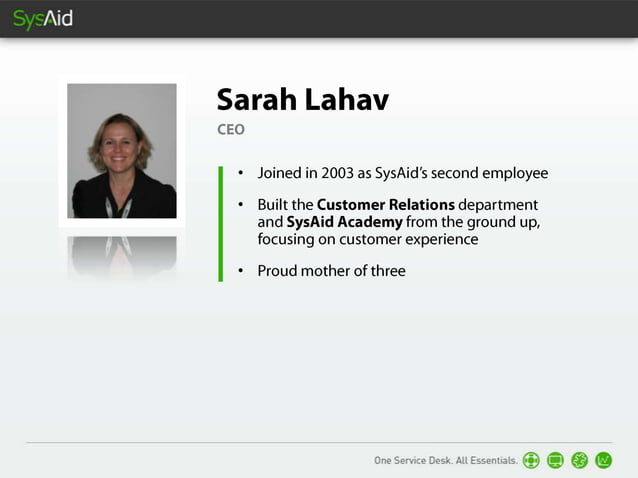 Meet SysAid, from CEO Sarah Lahav | PPT