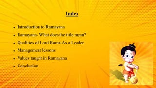 Ramayana and its management lesson | PPTX
