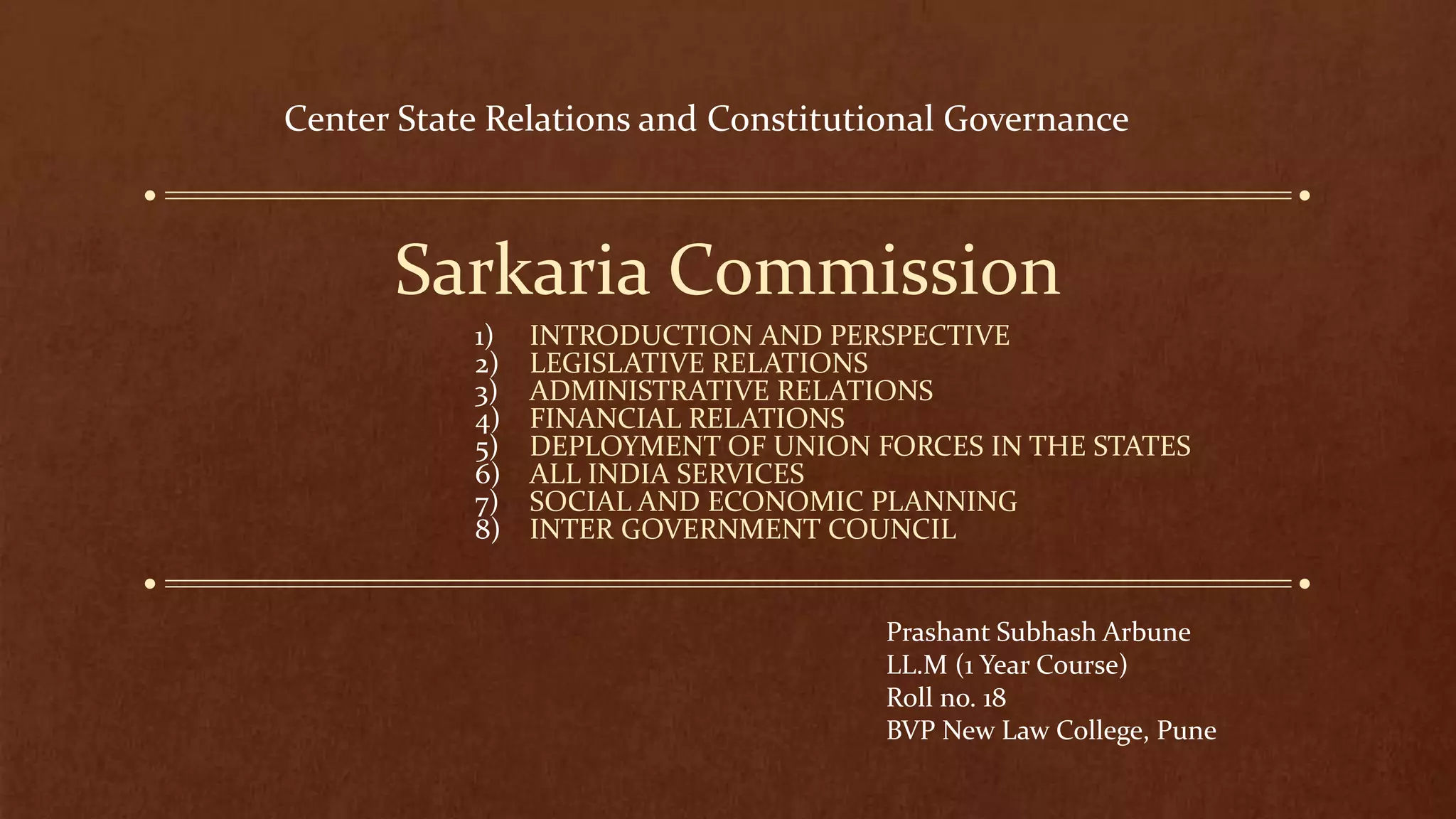 Sarkaria commission | PPTX