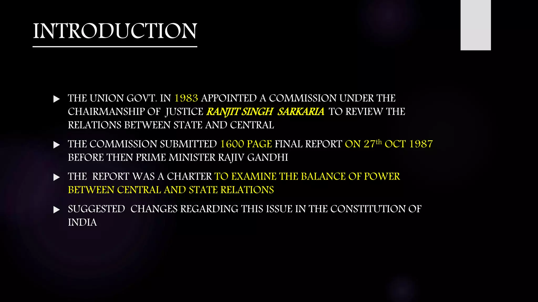 Sarkaria commission report(1983) | PPTX