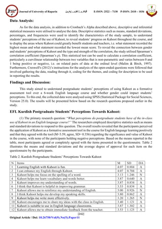 Perceptions of Postgraduate Students Towards the use of Kahoot as A Formative Assessment Tool in ...