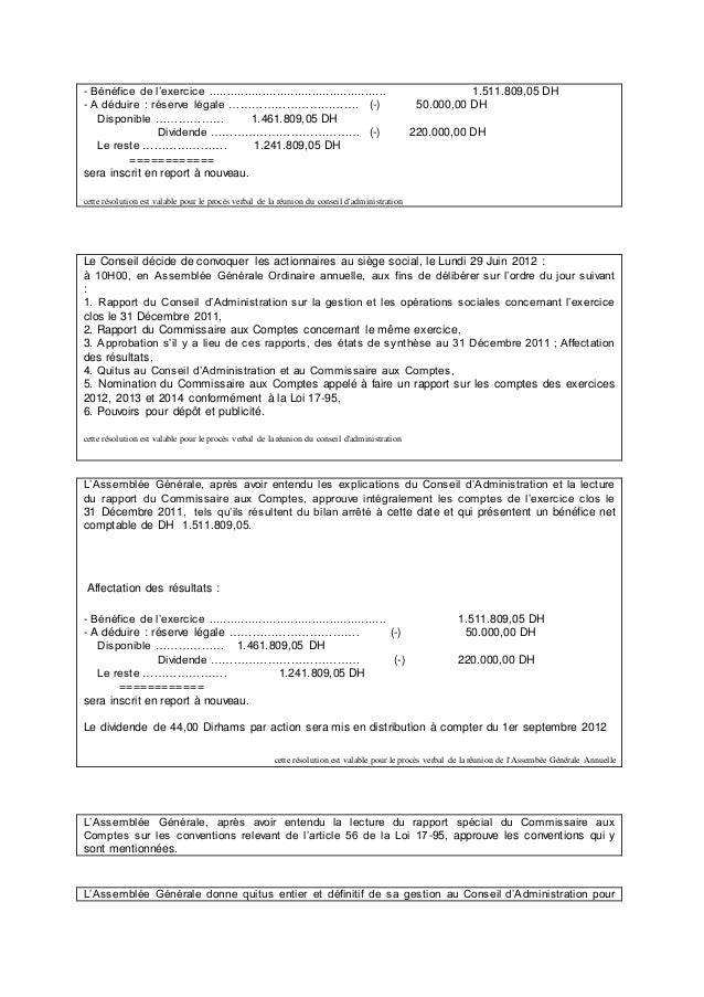 Sarl sa approbation des comptes annuels Sarl sa approbation des comptes annuels
