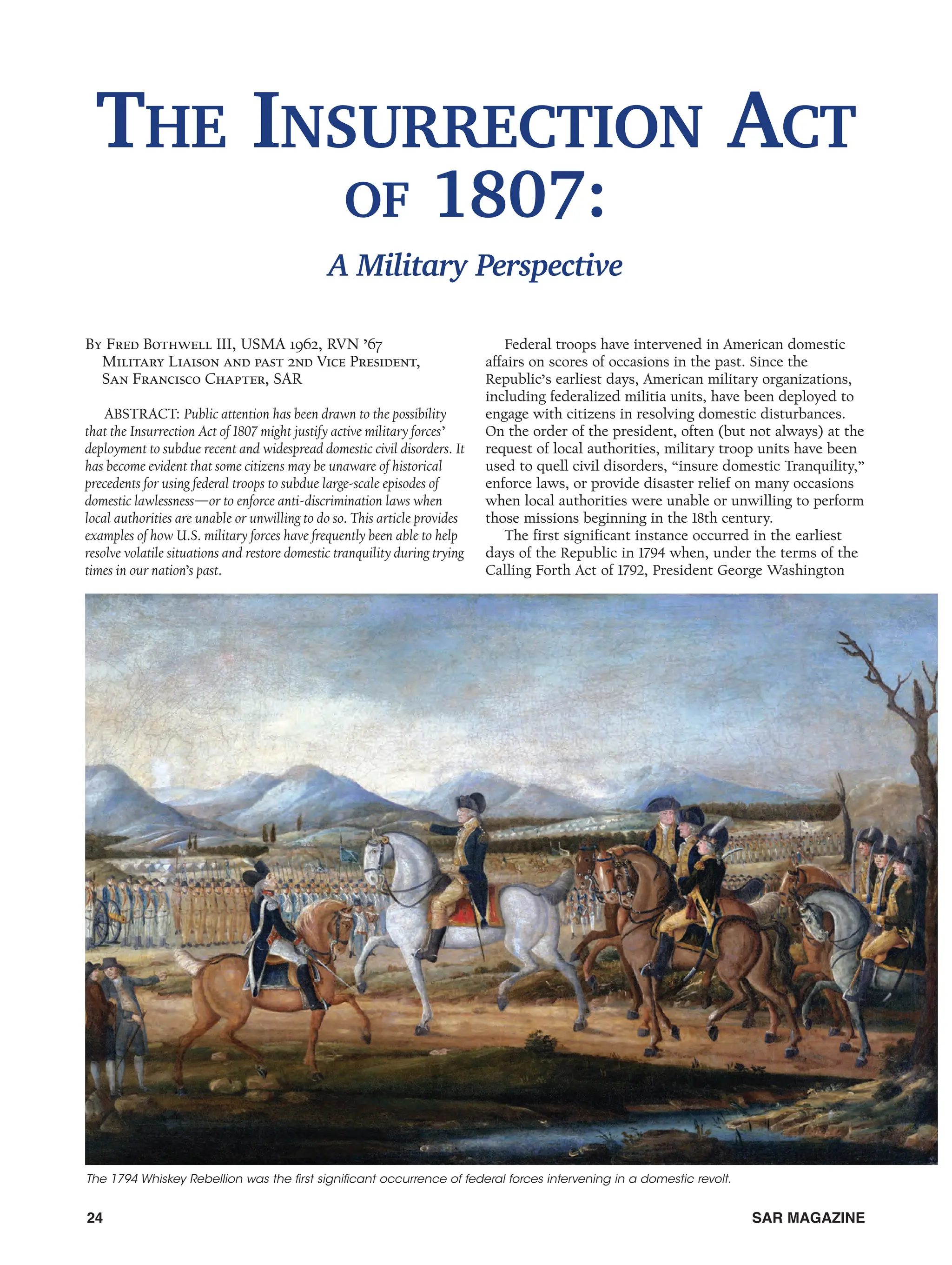 THE INSURRECTION ACT OF 1807 | PDF