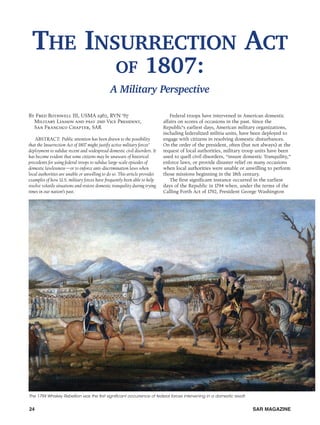 THE INSURRECTION ACT OF 1807 | PDF