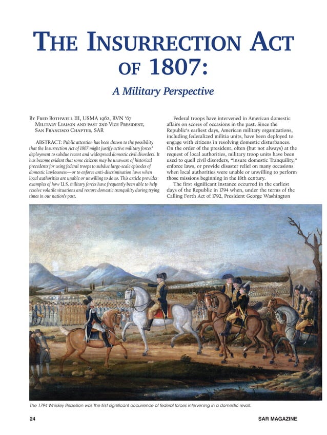 THE INSURRECTION ACT OF 1807 | PDF | War and Conflicts
