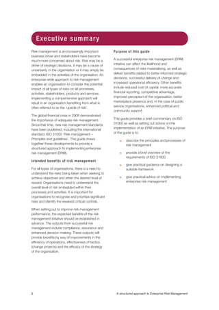 A structured approach to Enterprise Risk Management (ERM) and the ...
